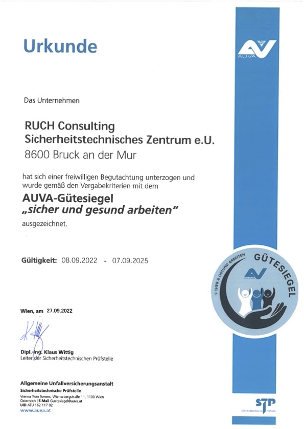 Externe Sicherheitsfachkraft für ganz Österreich - Arbeitssicherheit